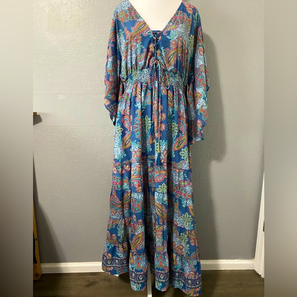 Anthropologie | Dresses | Boemo Anthropologie Paisley Tiered Boho Maxi ...